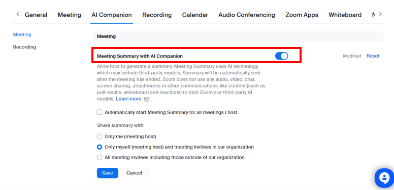 Creating Zoom meeting summaries with the AI Companion | University of Colorado